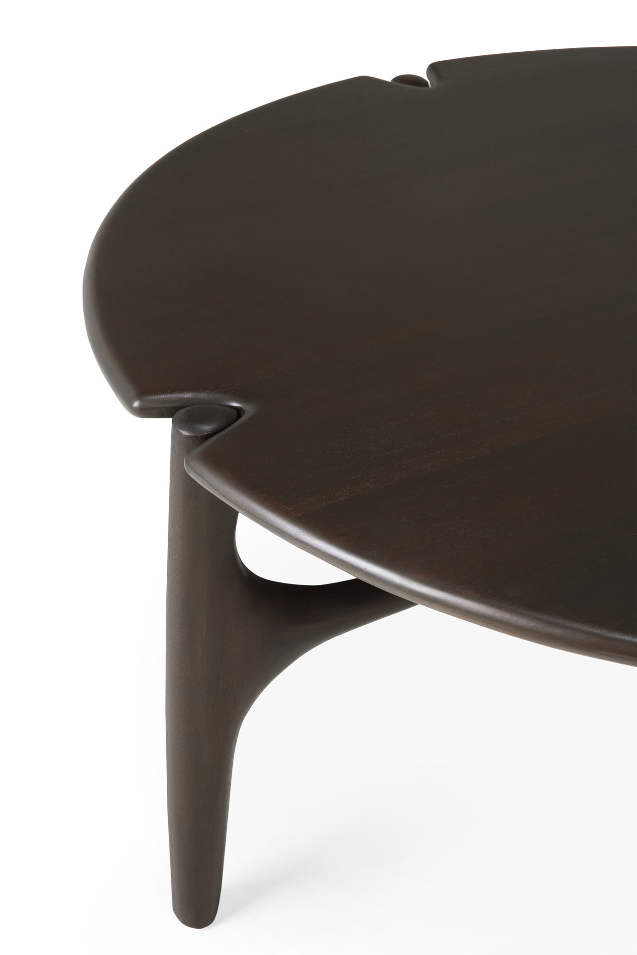 Ethnicraft Mahogany PI round coffee table dark brown – Bayside Furniture